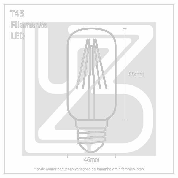 Lâmpada Filamento LED Retrô - T45 - BIVOLT - Trybo Design e Iluminação
