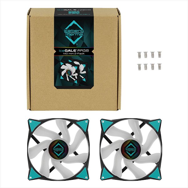 Kit 2x Cooler Iceberg Thermal IceGale ARGB 140 mm – ICEGALE14A‑B2A ...