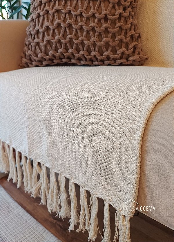 Manta Decorativa Tear Artesanal Prisma Branco Cru 120 x 180 - Casa ...
