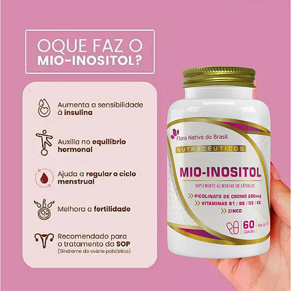 MIO-INOSITOL + VITAMINAS 500MG 60 CÁPSULAS - FLORA NATIVA - Natukura ...