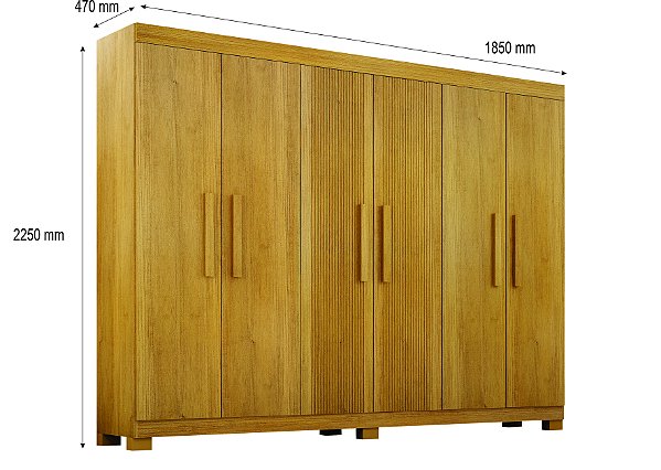 ROUPEIRO 6P VALDEMOVEIS ANDORINHA 1,85MT C/PES ./CINAMOMO - Casa Guido - Especialista em Móveis