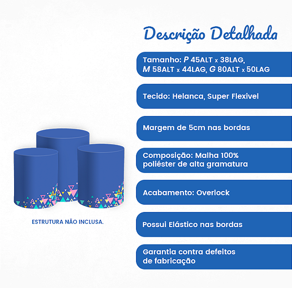 Trio Cilindro - Autismo - Sublimado 3D + Elástico - Sublitex painéis