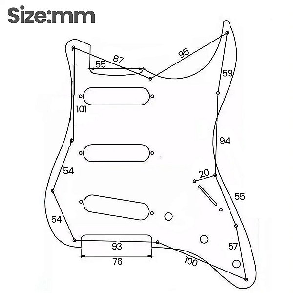 Escudo Guitarra Stratocaster | Escudos e Plates | American Musical ...