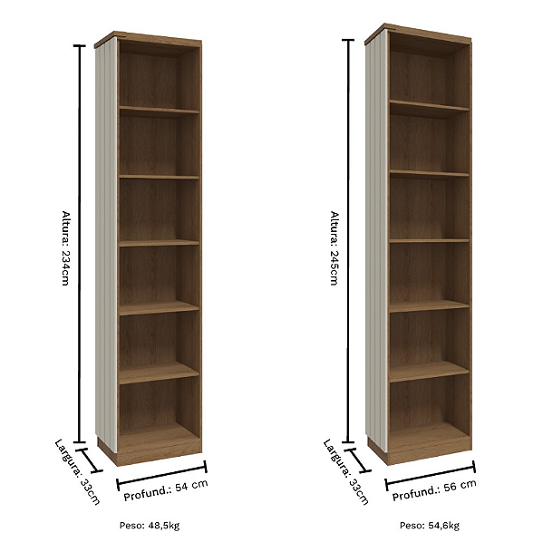 Guarda Roupa Modulado Cantoneira Lateral Ripado 33cm Rimo Setiba - Loja ...