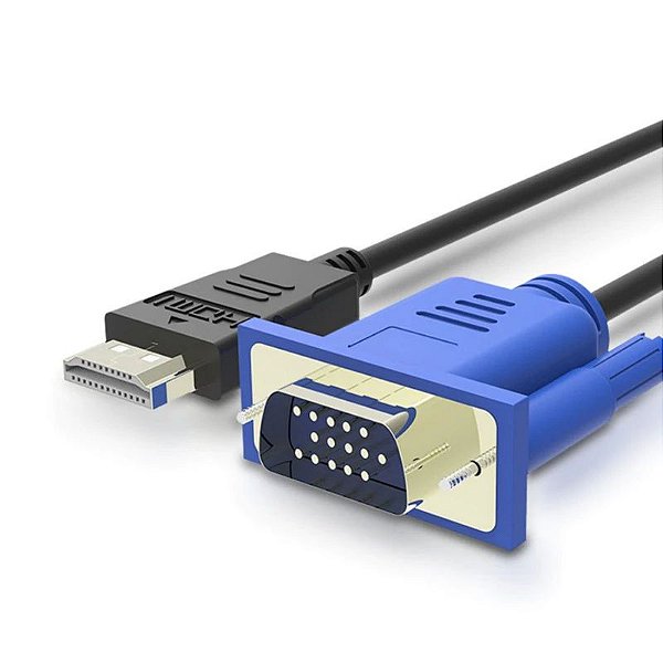 Cabo Conversor Adaptador Hdmi Macho X Vga Macho 1.8 Metros - MB UTILIDADES