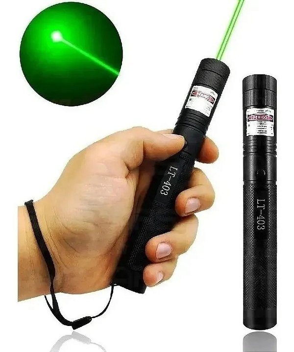 Super Caneta Laser Pointer 7500mw 35km Verde Kit Completo - MB UTILIDADES