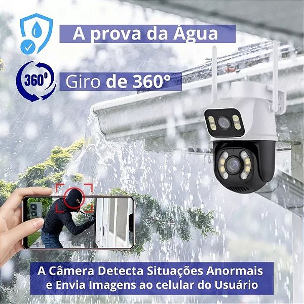 Câmera Segurança Externa Lente Dupla A28b Rastreamento zoom - MB UTILIDADES