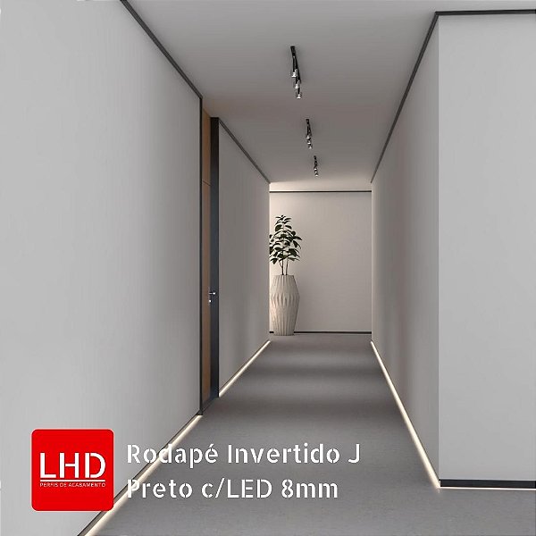 Rodapé Invertido 3m LHD com nicho para LED para embutimento em - Compre ...