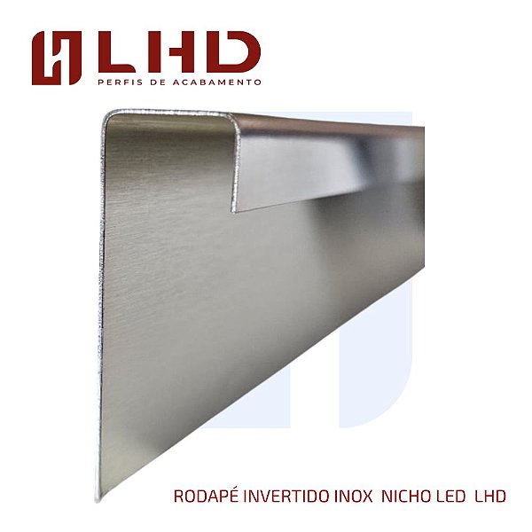 Rodapé Invertido J Inox 304 | LED Embutido | Alturas 30/40/50mm ...