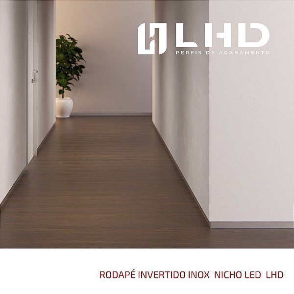 Rodapé Invertido J Inox 304 | LED Embutido | Alturas 30/40/50mm ...