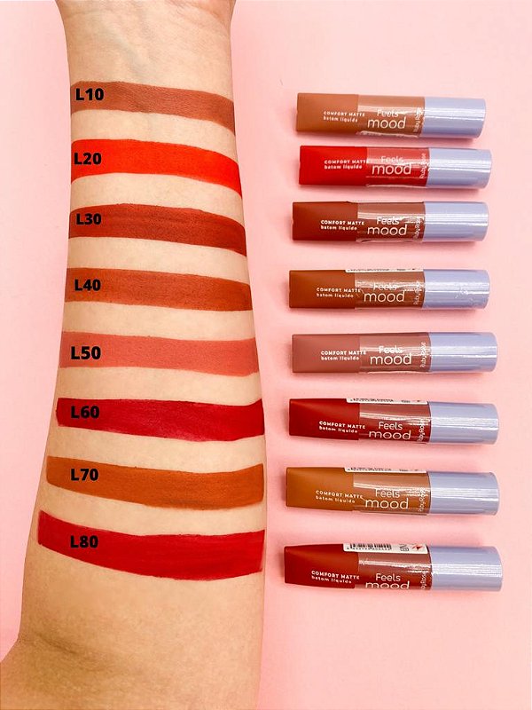 BATOM LÍQUIDO COMFORT MATTE FEELS MOOD RUBY ROSE - La’ Make