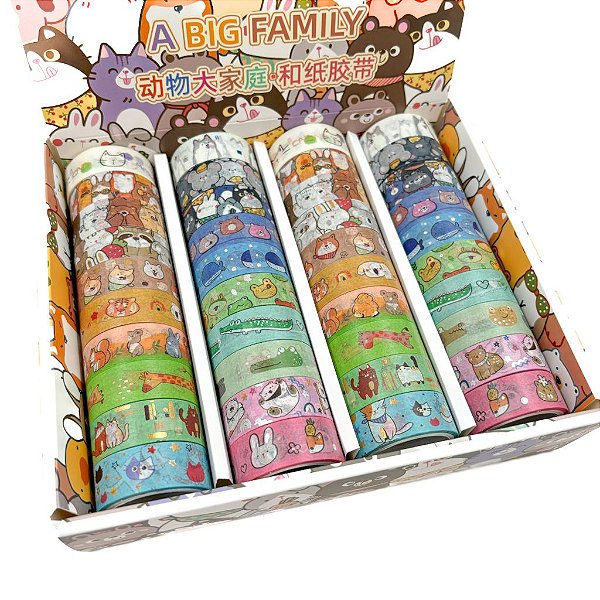 Washi tape bichinhos fofos - Papelândia - Atacado de Papelaria