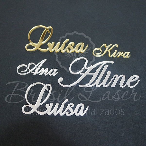 Nomes / Letras em Acrílico Espelhado Dourado ou Prata - Brasillaser ...