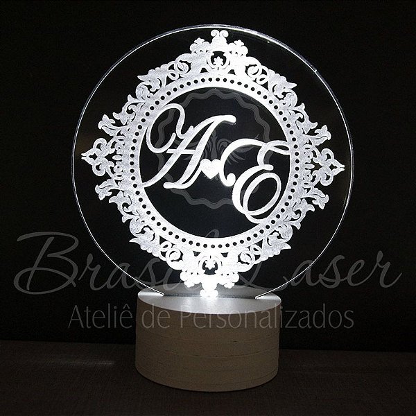 Topo de Bolo Personalizados Led Iluminado - Brasillaser Ateliê de ...