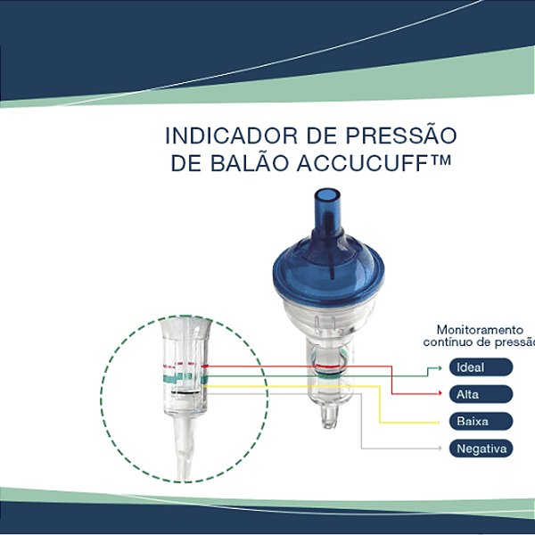 Indicador de pressão p/ balão do Tubo Traqueal 5,5 a 10,0mm - AccuCuff ...
