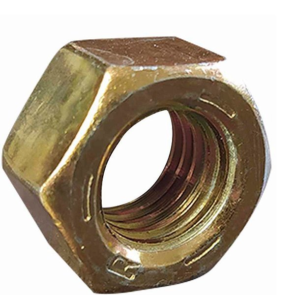 Porca Sextavada Ferro Bicromatizada Polegada Rosca Grossa UNC ...