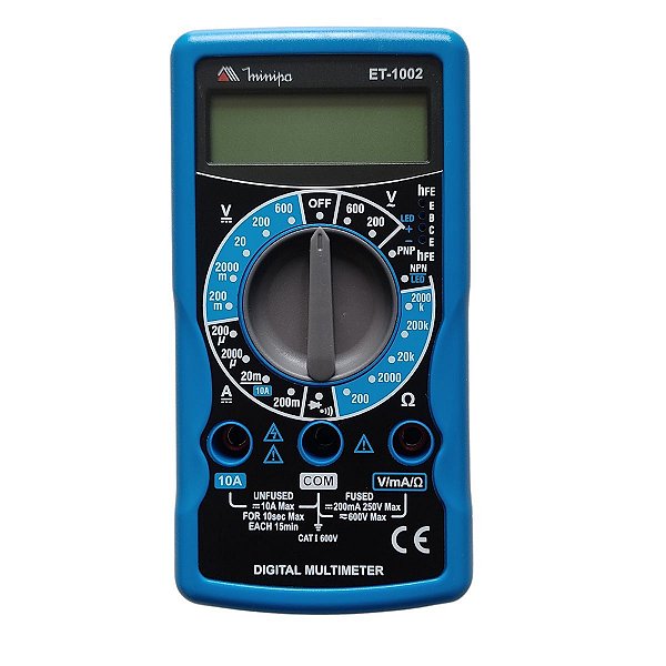 Multimetro Digital Portátil Categoria I 600V ET-1002 MINIPA - Parafusos ...