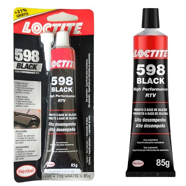Cola Silicone Automotivo Alta Temperatura Black 598 LOCTITE - Parafusos e Ferramentas Especiais