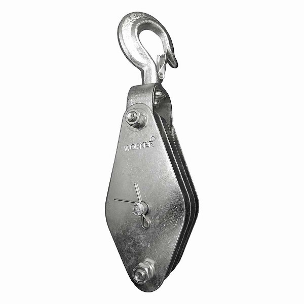 Talha Moitão Cadernal Elevação de Carga 03 Roldanas WORKER - Parafusos ...