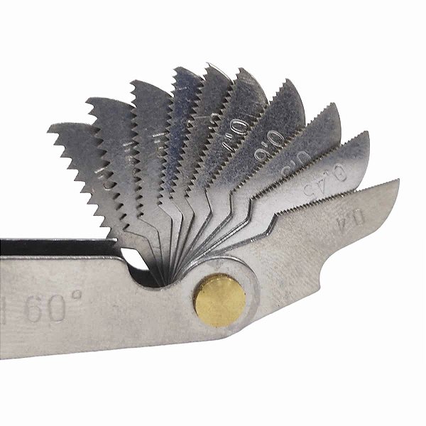 Pente Calibre de Rosca Metrico 0,4 a 06mm 20 Lâminas MESSEN - Parafusos ...