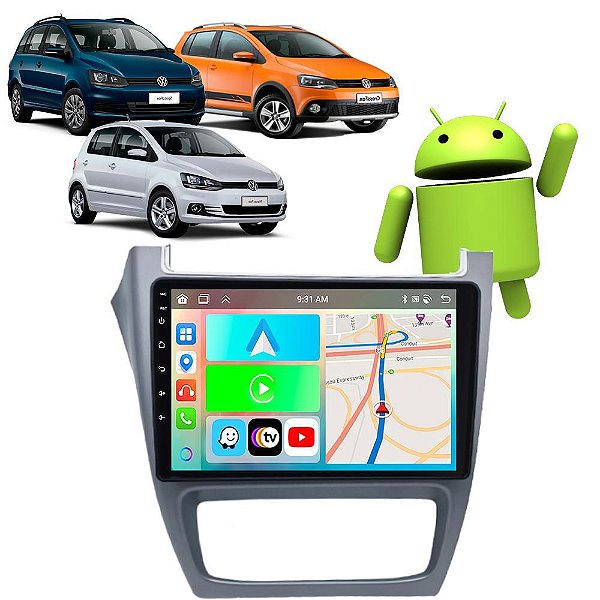 Kit Multimídia Fox 2014-2022 9" Android Auto CarPlay GPS TV Online ...