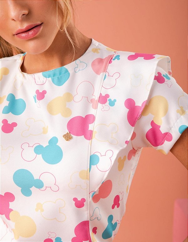 Scrub Feminino Laila New Mickey Turquesa - Dra. Charm