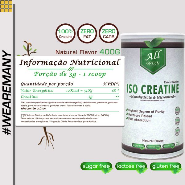 Iso Creatine ( 400G ) All Green Labs - AllLabs.Oficial