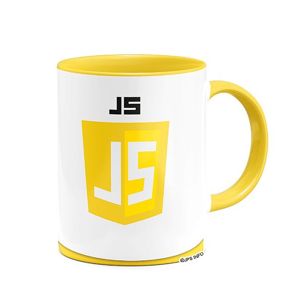 Caneca Dev Js JavaScript B-yellow - Fun Geek Store