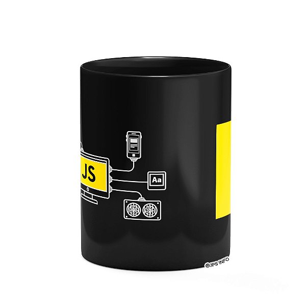 Caneca Dev Js JavaScript Preta - Fun Geek Store
