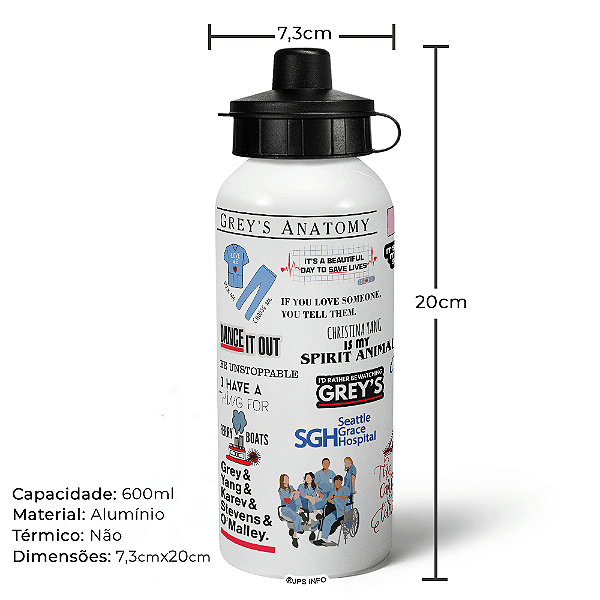 Garrafa Squeeze MQ Icons Moments - Greys Anatomy - Fun Geek Store