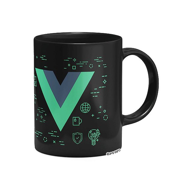 Caneca Dev - Vue JS - Preta - Fun Geek Store