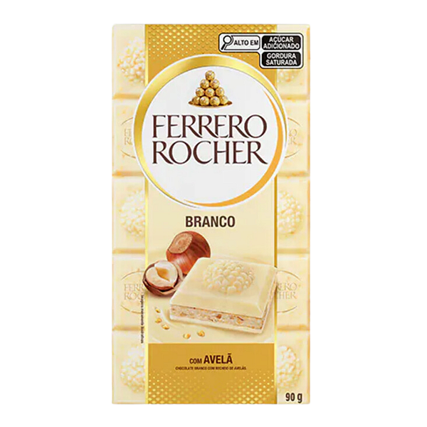 Barra de Chocolate Ferrero Rocher Branco 90g - Santa Cruz Doces ...