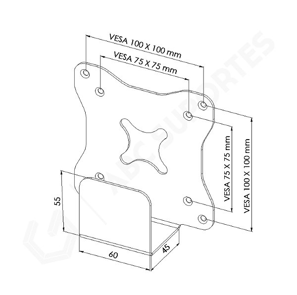 Suporte Vesa FIXO para Mini PC, MAC Mini da Apple, Thin Client - ABC ...