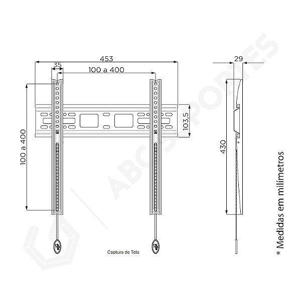 Suporte TV Fixo 32 à 77 Polegadas - ELG N01V4 - ABC SUPORTES - Loja ...