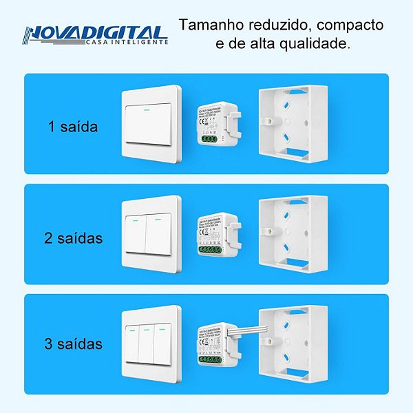 Nova Digital Mini 3 Canais WI-FI Tuya - Luminolândia