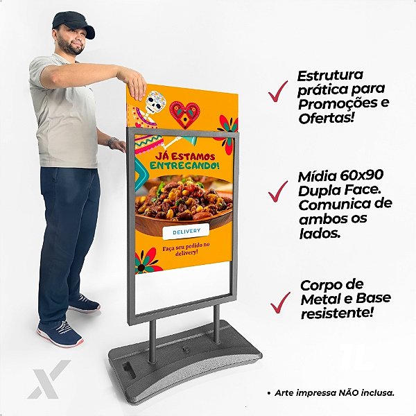 Totem Promocional Portátil Expositor 120x70 Display Oferta - FIXCOM ...