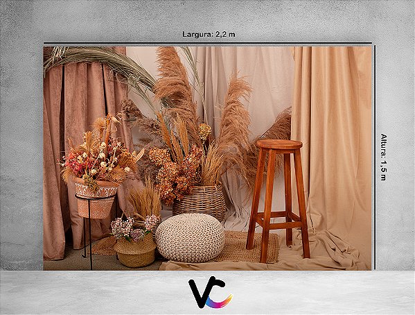 Fundo Fotográfico 2,20 x 1,50 - Ensaio Infantil Boho 006 - Via Cores ...