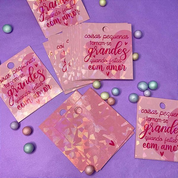 25un Mini Tag Holográfica "Coisas Pequenas" - Luli Paper