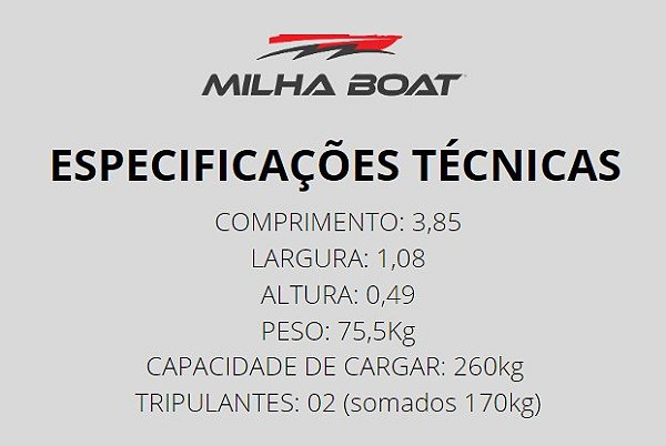 Milha Boat - Milha Náutica Skiff Para Motor De Popa Até 10hp - SCPesca