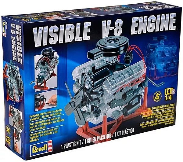 Motor V-8 móvel com interior visível - 1/4 - Revell 85-8883 - BLIMPS