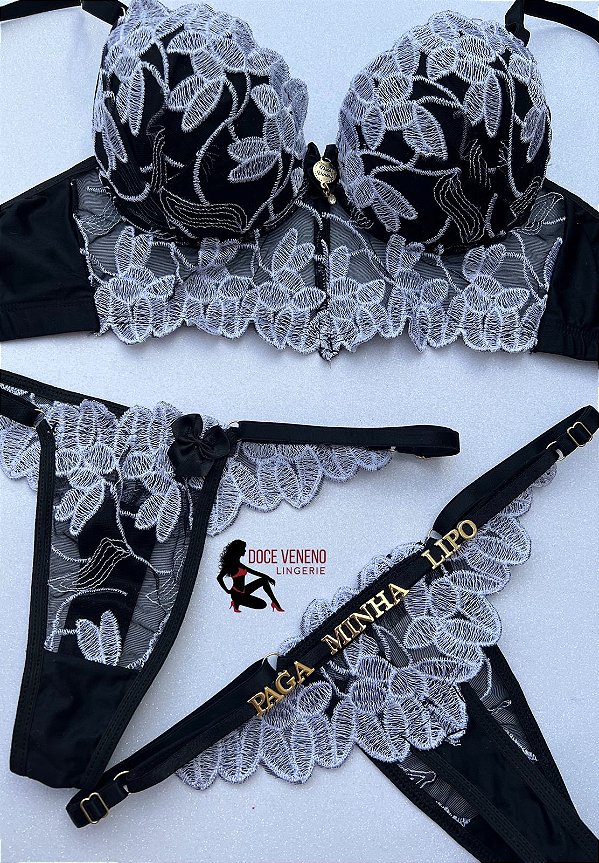 Conjunto Personalizado Tati - Preto / Branco PLUS SIZE 50/54 - Doce ...