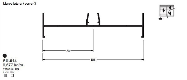 SU-014(ALS-014) 4,07 KG BARRA 6,00 ML LS - ALLUWEB SHOPPING DO ALUMINIO