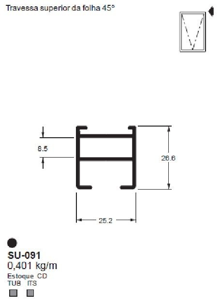SU-091(ALS-091) 2,40 KG BARRA 6,00 ML LS - ALLUWEB SHOPPING DO ALUMINIO