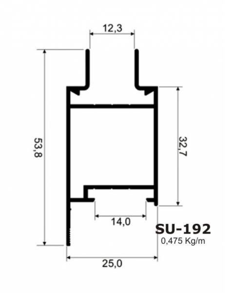 SU-192(ALS-192) 3,05 KG BARRA 6,00 ML LS - ALLUWEB SHOPPING DO ALUMINIO