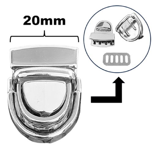 Fecho para Bolsa 20mm de Metal - Jully Malzoni Atelie | Costura ...