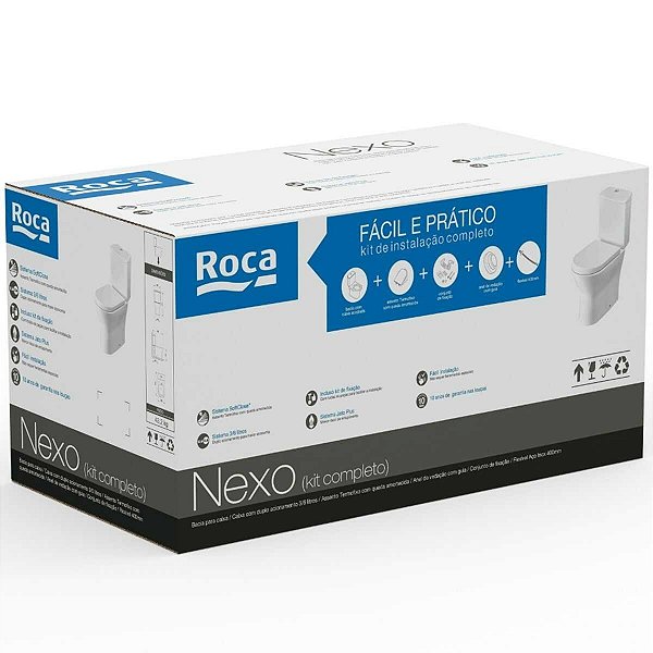 Kit Vaso Sanitário Roca Nexo Branco Com Caixa Acoplada 3,6L - Oca Pisos ...