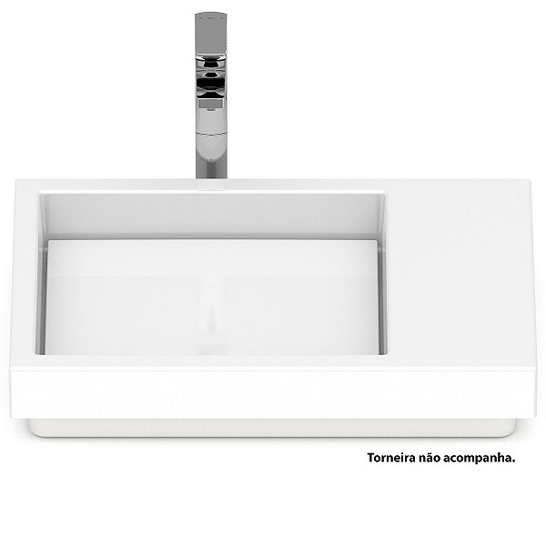 Cuba De Sobrepor Roca Skyline Horizon Quadrada Com Tampo 60x38 Branca ...