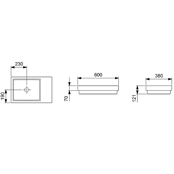Cuba De Sobrepor Roca Skyline Horizon Quadrada Com Tampo 60x38 Branca ...