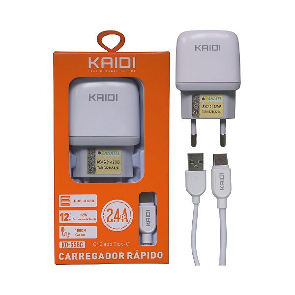 Fonte 5V 2.4A c/ Cabo Type-C - Kaidi KD556c - PK Mobile - A sua ... Fonte 5V 2.4A c/ Cabo Type-C - Kaidi KD556c - PK Mobile - A sua ...