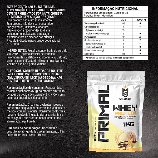 Kit: Whey Protein Primal 1Kg 100% Importado + Creatina Monohidratada ...